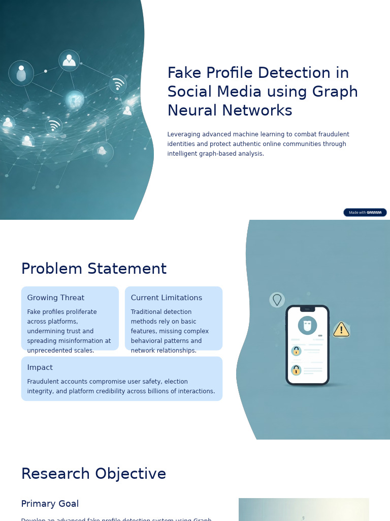 Fake Profile Detection Using GNNs | PDF | Deep Learning | Computing