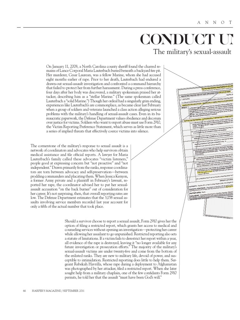 Conduct Unbecoming: The Military's Sexual-Assault Problem, by Anthony ...