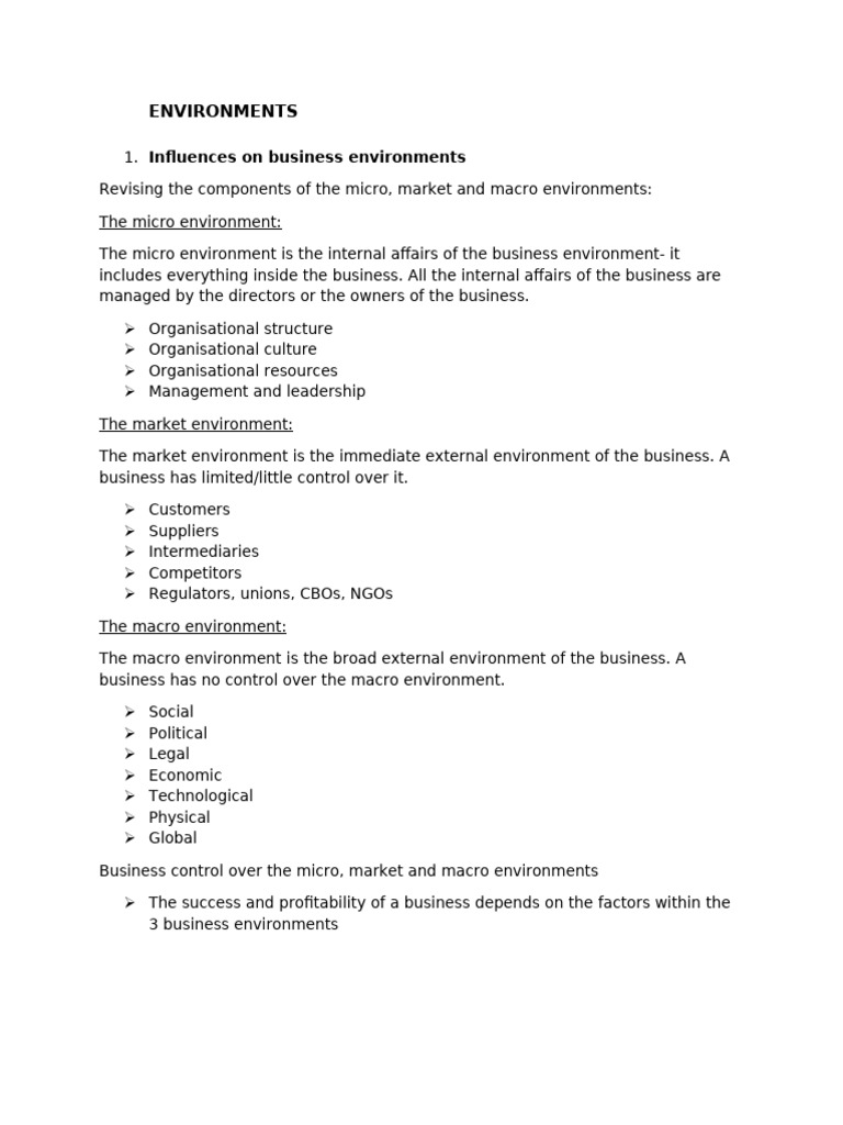 Influences On Business Environments | PDF | Employment | Trade Union