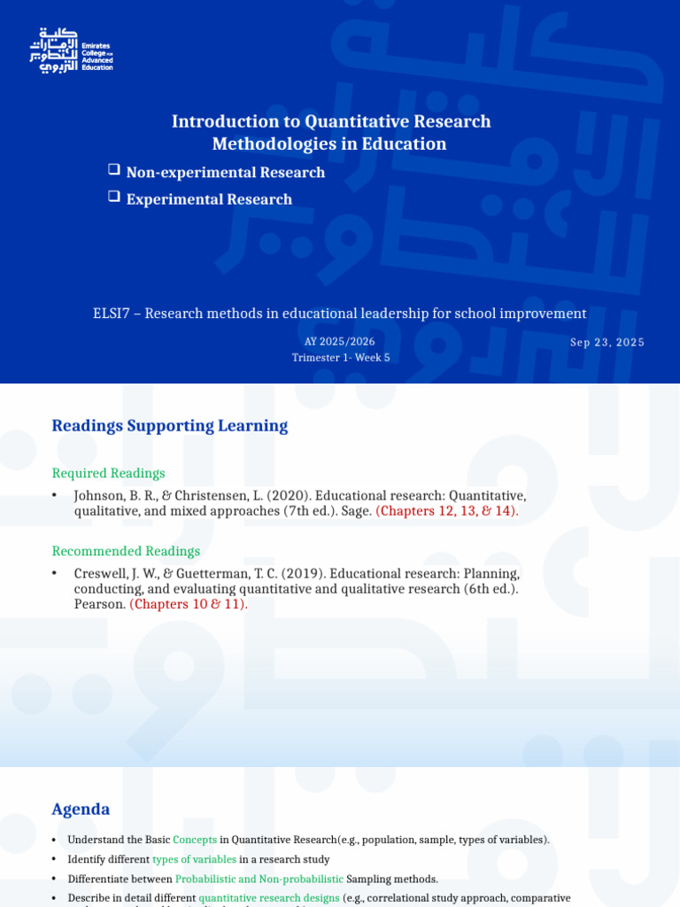 ELSI7 Week5 T1 AY25 26 | PDF | Sampling (Statistics) | Experiment