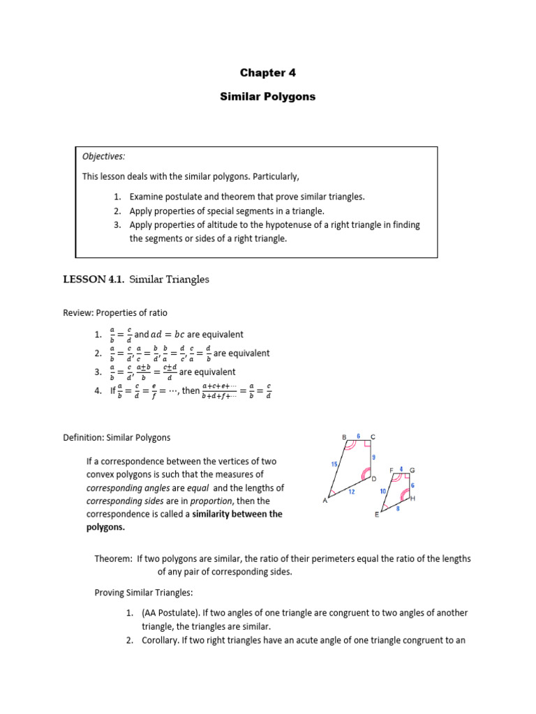 Understanding Similar Polygons and Triangles | PDF | Triangle ...