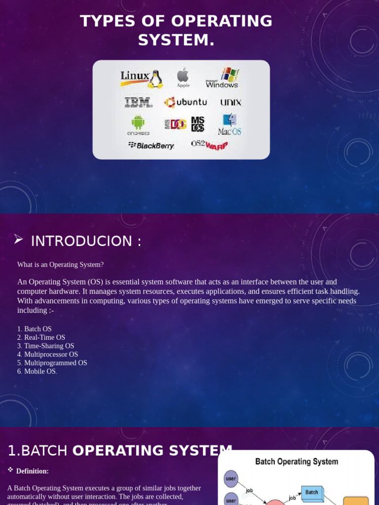 Types of Operating System | PDF | Operating System | Central Processing Unit