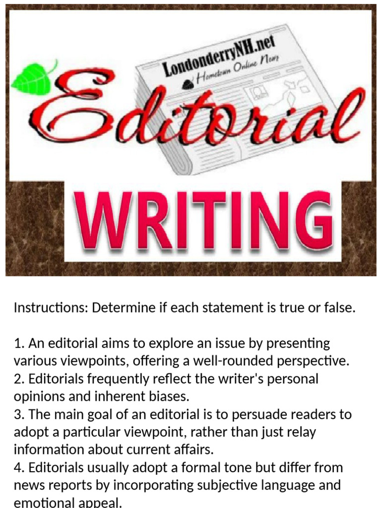 Understanding Editorial Writing Basics | PDF | Argument | Reason