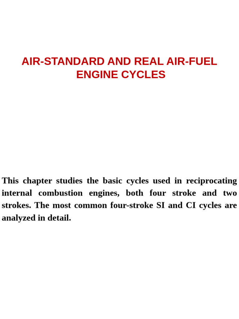 Lec.36 The Basic Engine Cycles | PDF | Engines | Gases