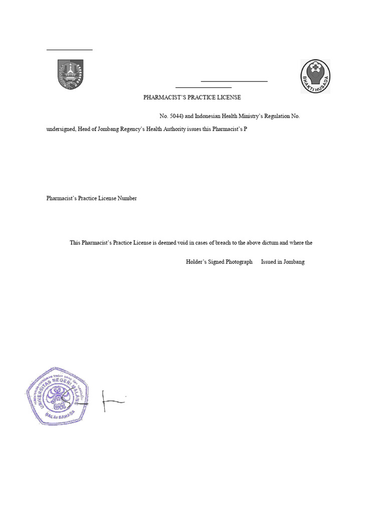 My Practice License As A Hospital Pharmacist | PDF | Health Care
