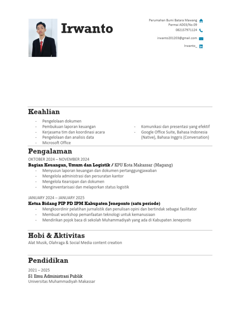 CV Irwanto | PDF