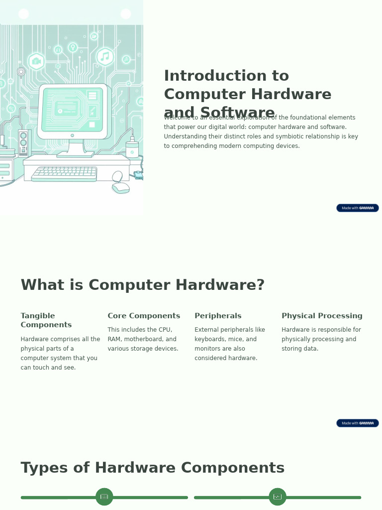 Introduction To Computer Hardware and Software | PDF | Computer ...
