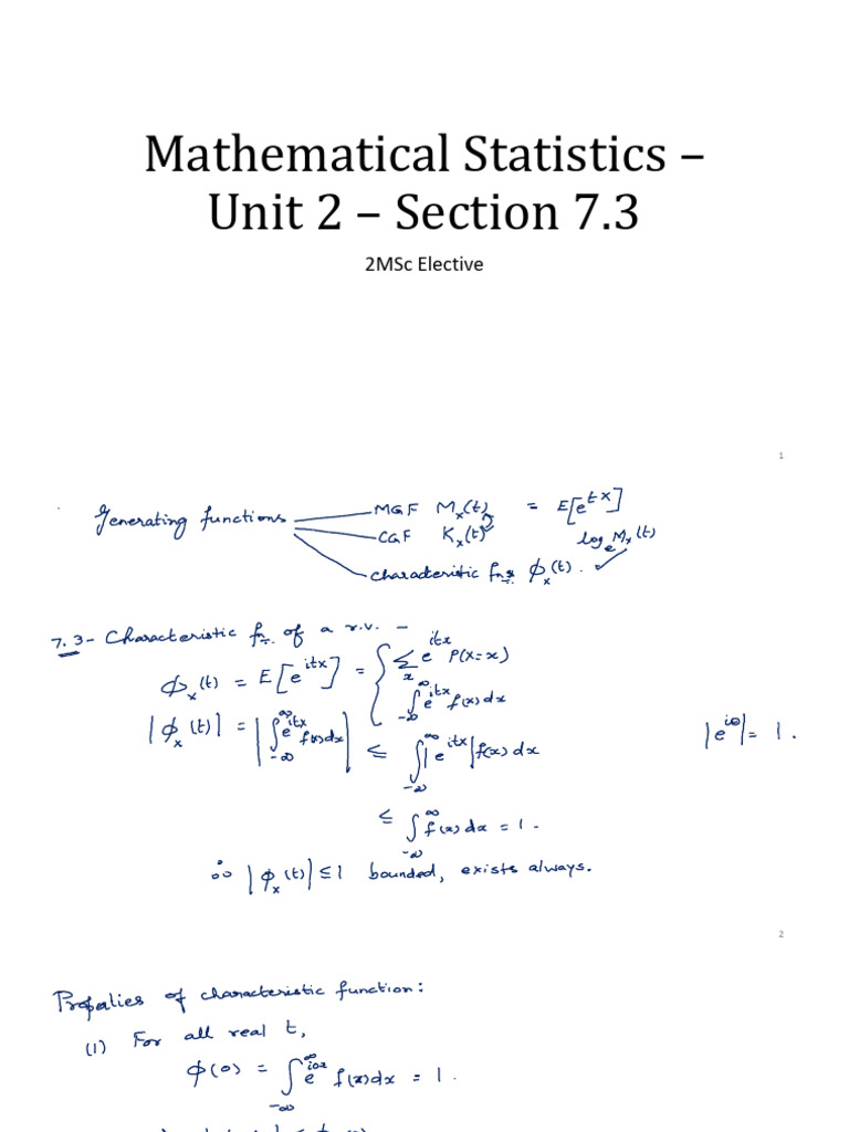 Mathematical Statistics - Section7.3 | PDF