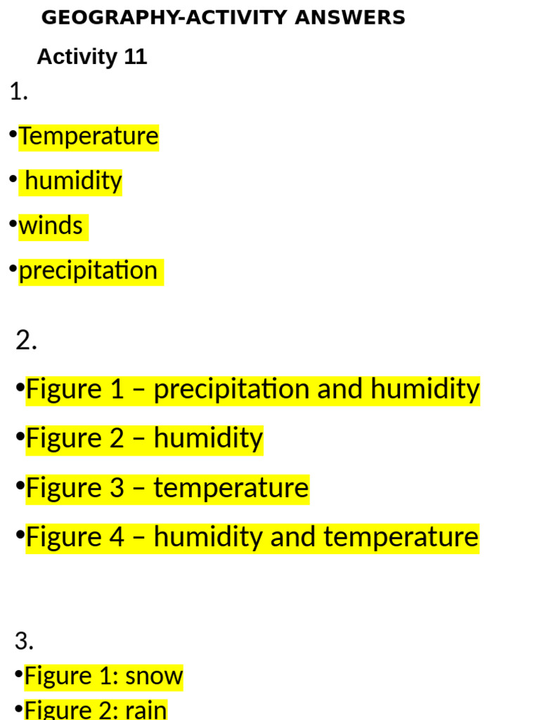 Gr8 T2 Geography Activity 11 Answers | PDF