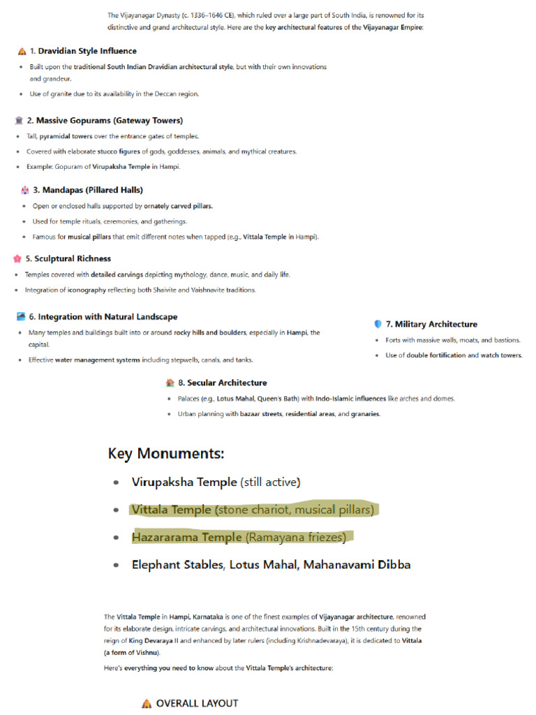 Vijaya Nagar Temple Architecture | PDF