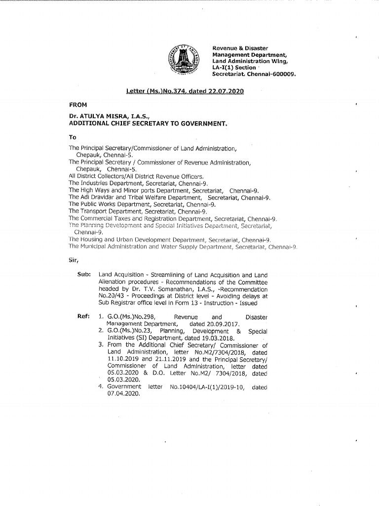 Govt Letter (MS) No. 374 R&DM Dept Dated 22-07-2020 (Furnishing ...