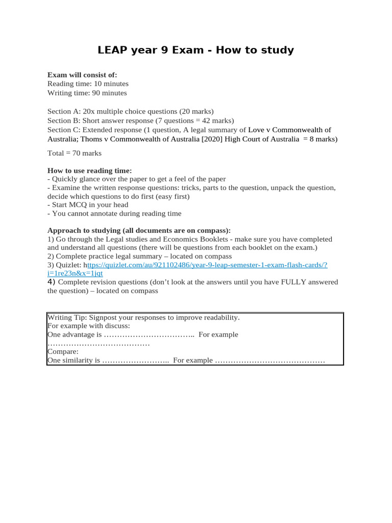 2025 Year 9 LEAP Semester 1 Exam How To Study | PDF | Justice | Crime ...