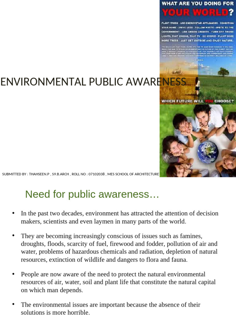 Evs Environmental Public Awarness | PDF | Environmental Degradation ...