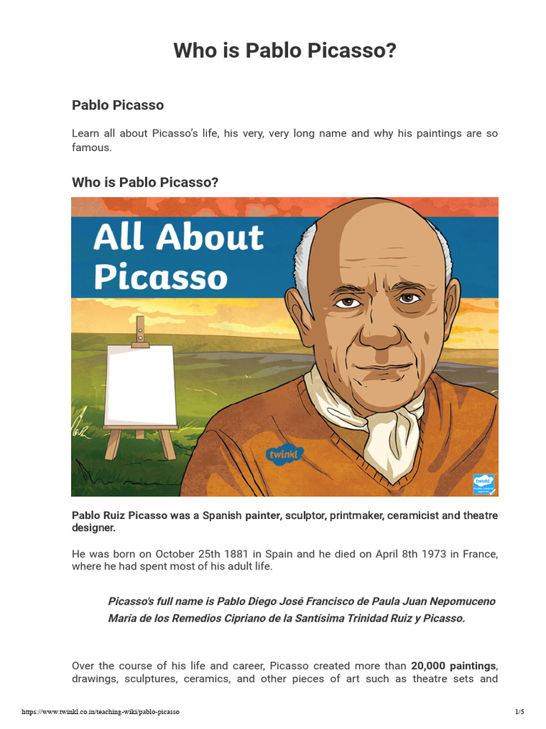 Pablo Picasso: Life and Art Explained | PDF | Pablo Picasso | Cubism