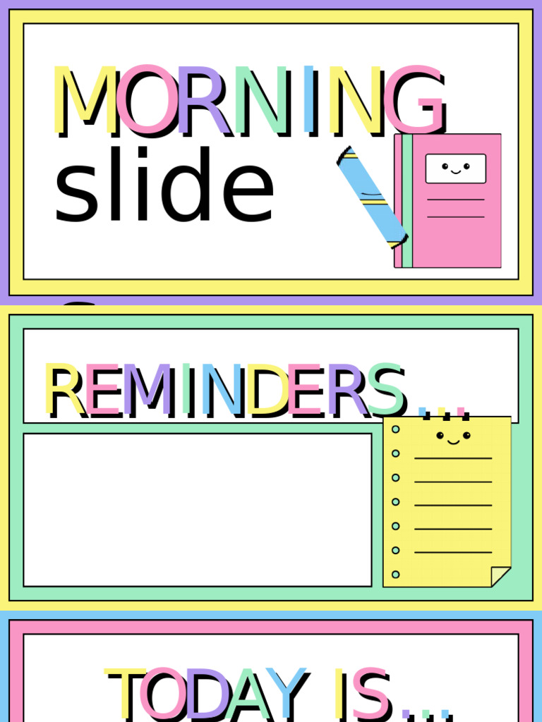 Morning Slides Presentation in Colorful Kawaii Style | PDF