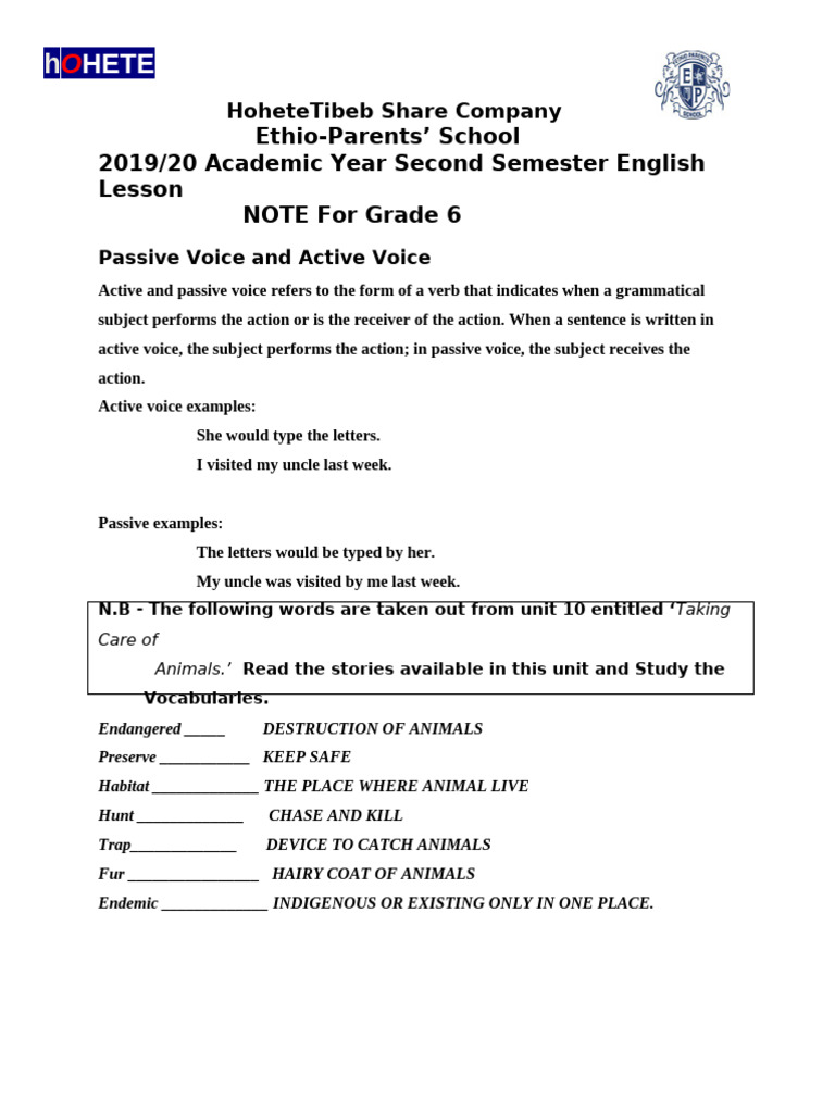 Grade 6-English Lesson Note for Grade 6 | PDF | Verb | English Language