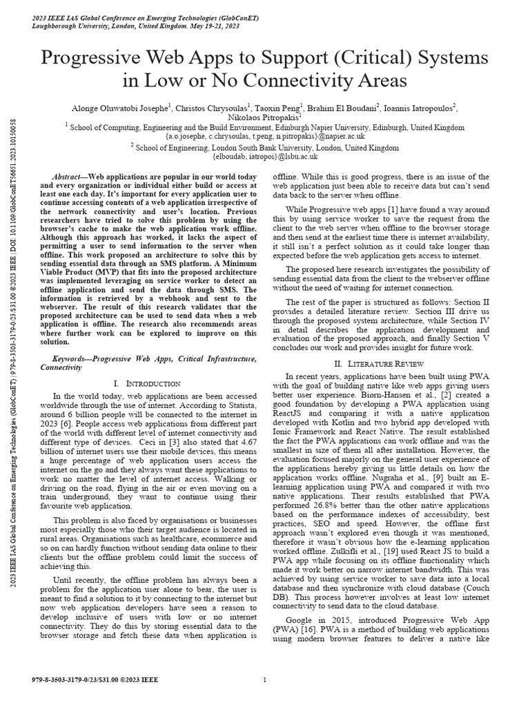 PWA Base Paper | PDF | World Wide Web | Internet & Web