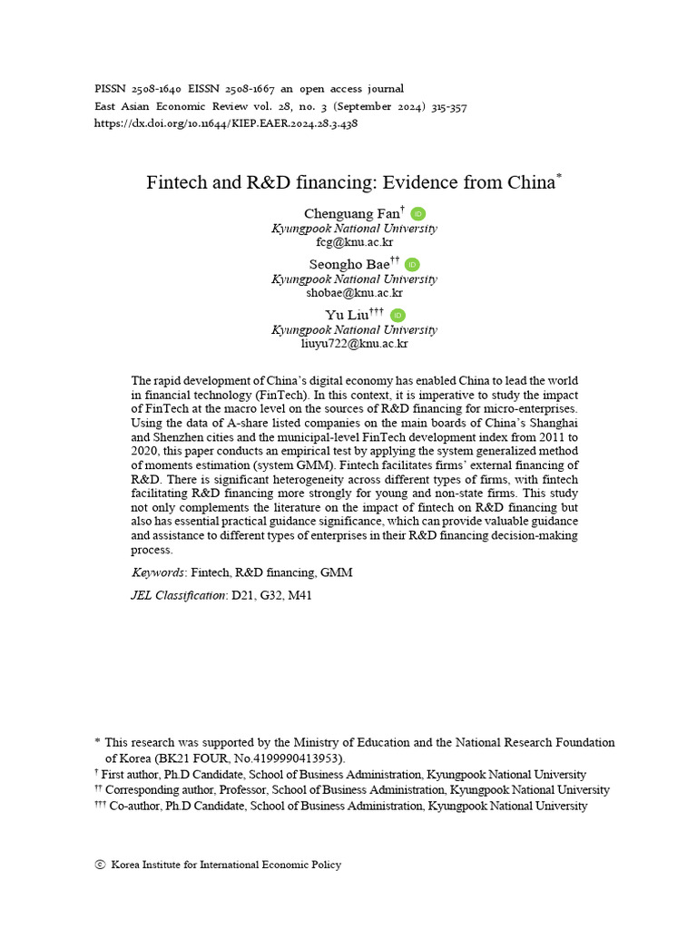 02 Chenguang Fan, J Seongho Bae, J Yu Liu | PDF | Ordinary Least ...