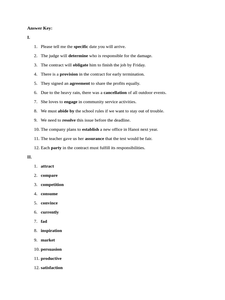 Lesson 1-2 Answer Key | PDF