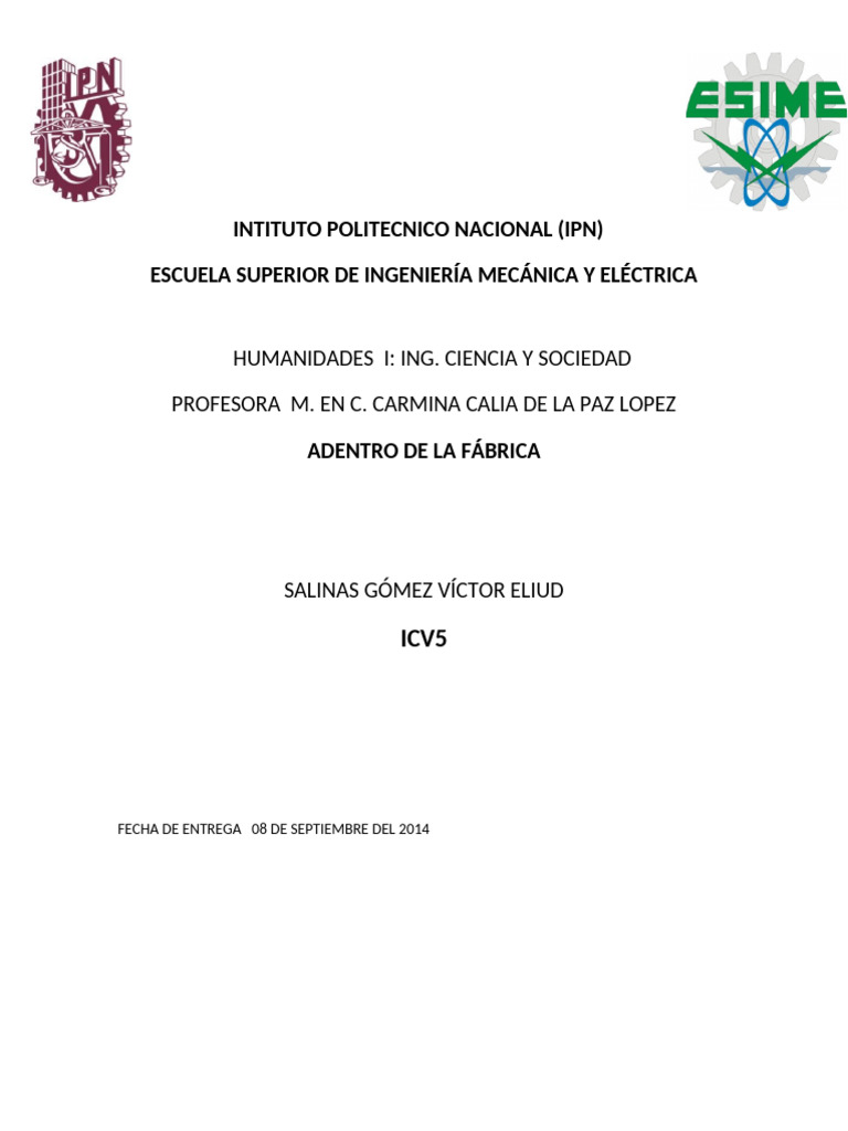 Intituto Politecnico Naciona1 | PDF