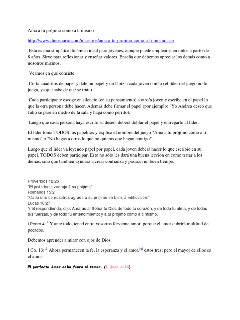 Ama A Tu Prójimo Como A Ti Mismo | PDF | Amor | Alma