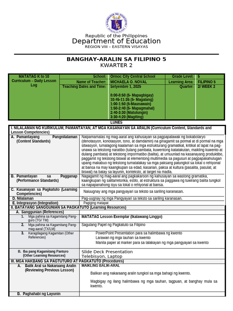 Q2 WK2 Filipino | PDF