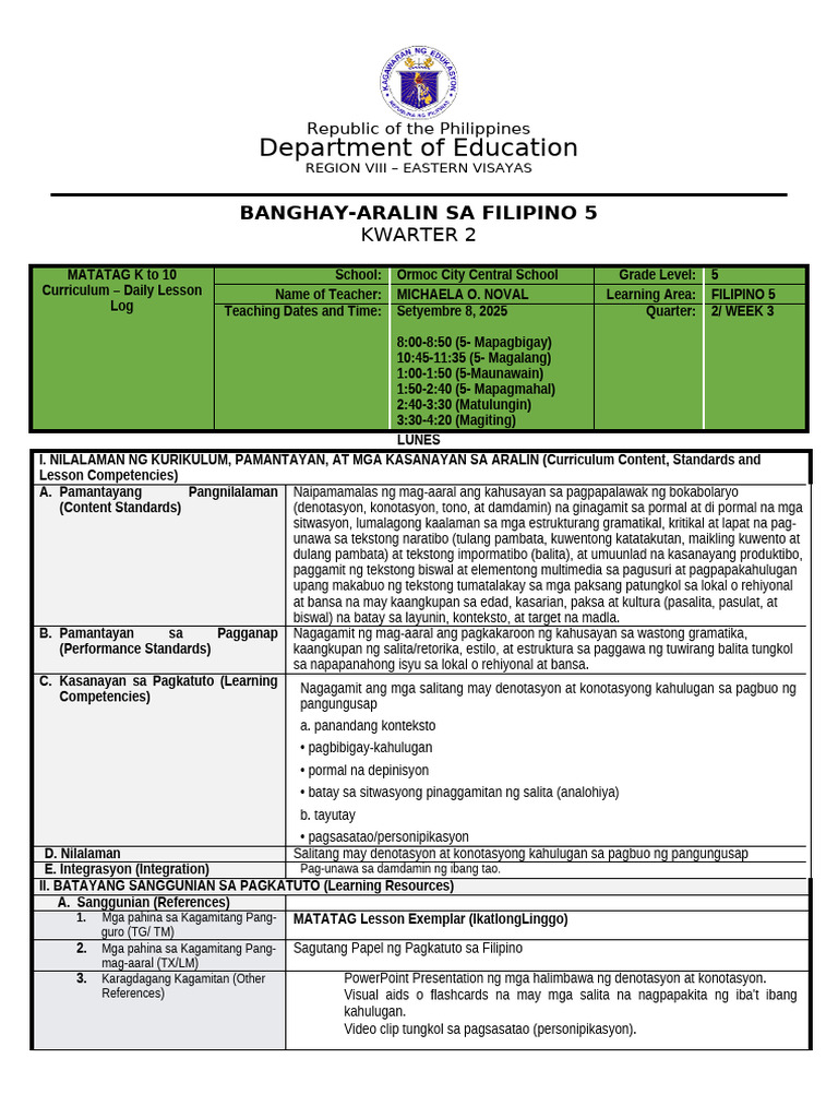 Q2 WK3 Filipino | PDF