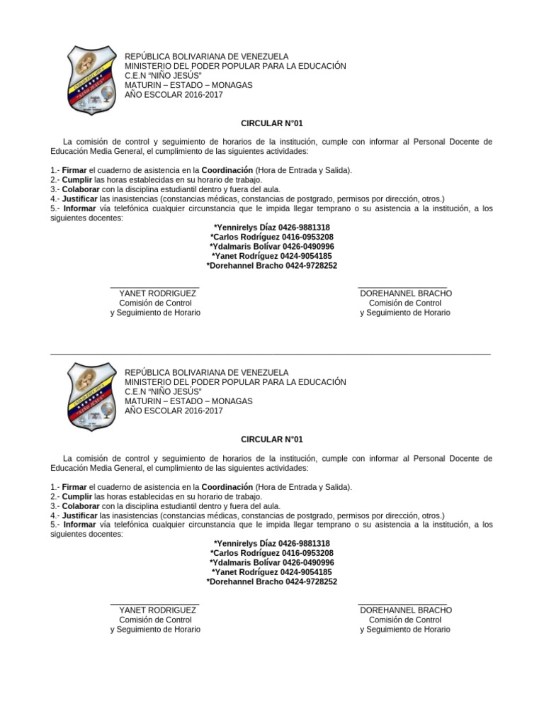 Circular 1 | PDF
