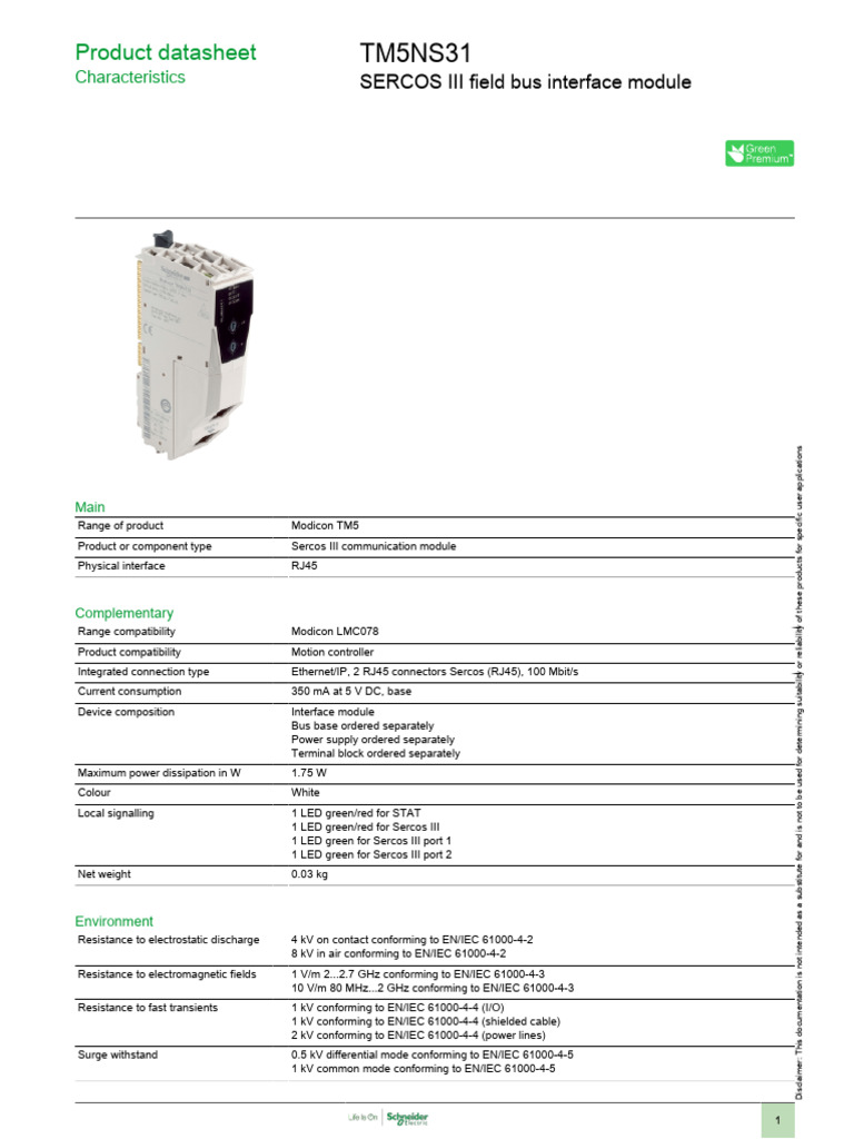 TM5NS31 SERCOS III Interface Module | PDF | Computer Engineering ...