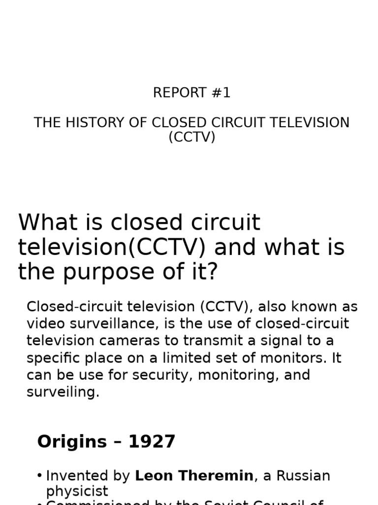 History of CCTV | PDF