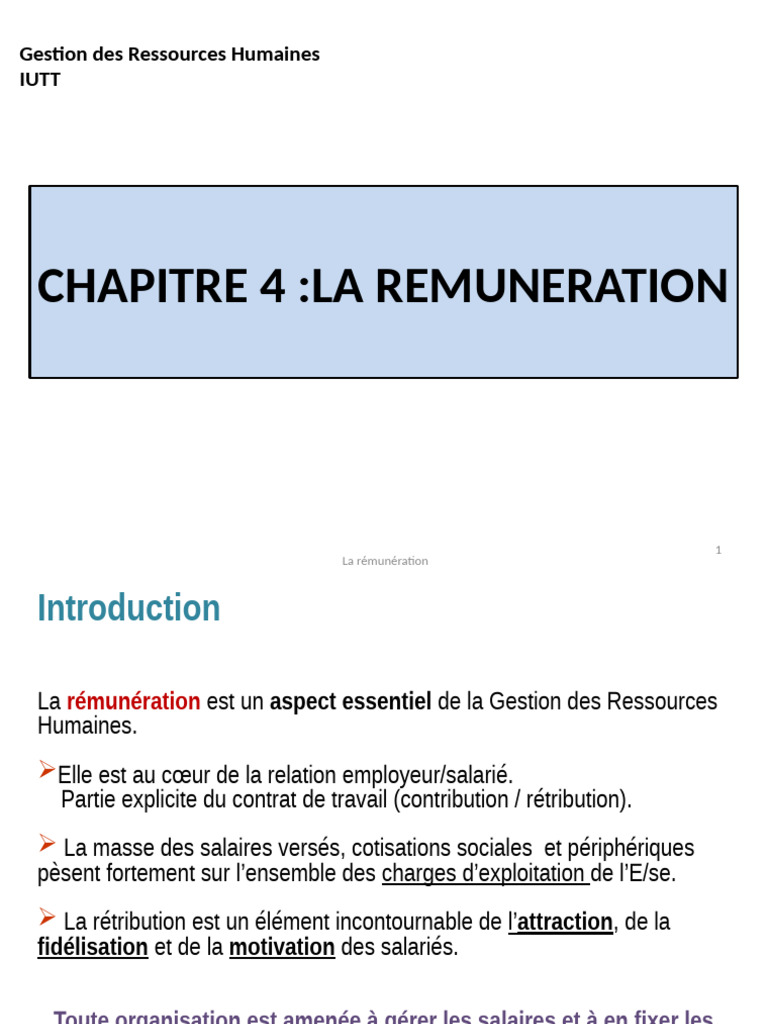 Chap4 _ La Remuneration[1] | PDF | Salaires | Économie