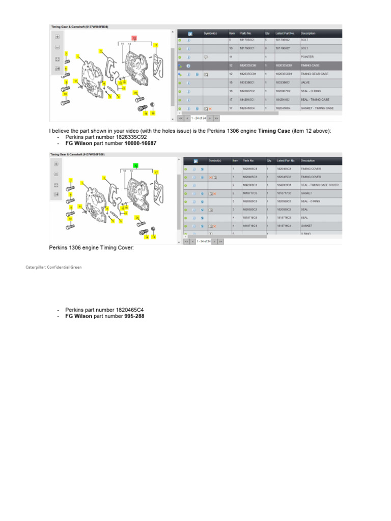 Perkins 1306 Engine Parts Klinika Hirurgija | PDF