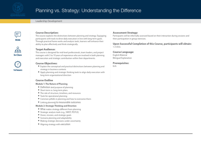 Planning vs. Strategy Understanding The Differenc | PDF | Strategic ...
