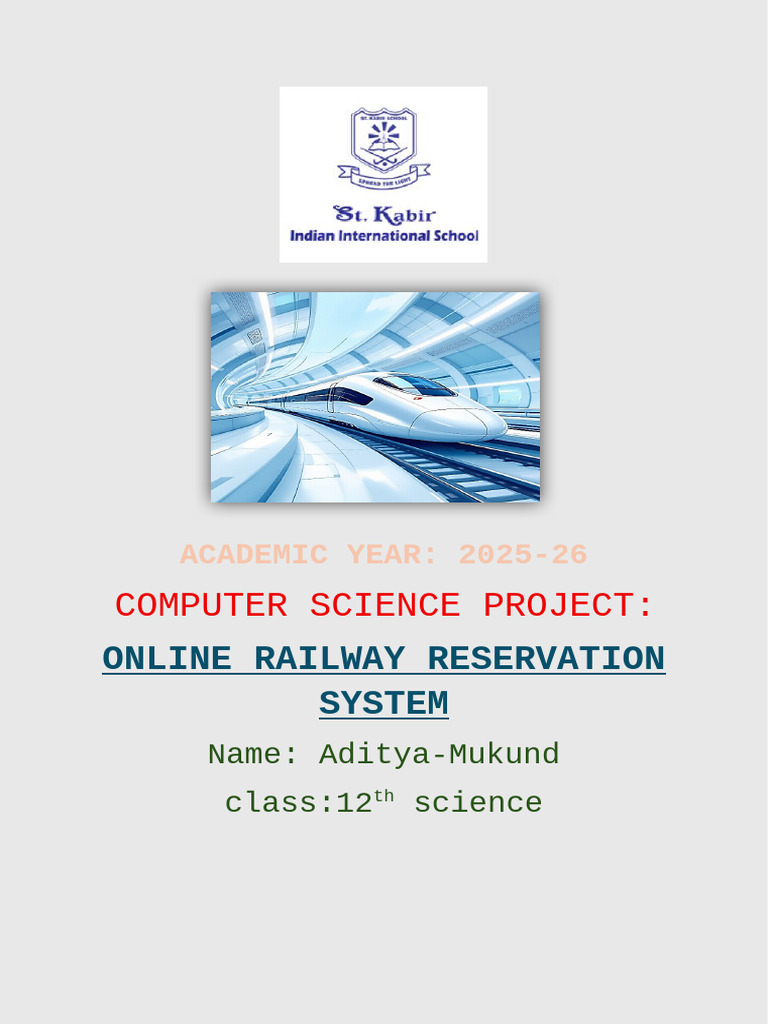 Online Railway Reservation System | PDF