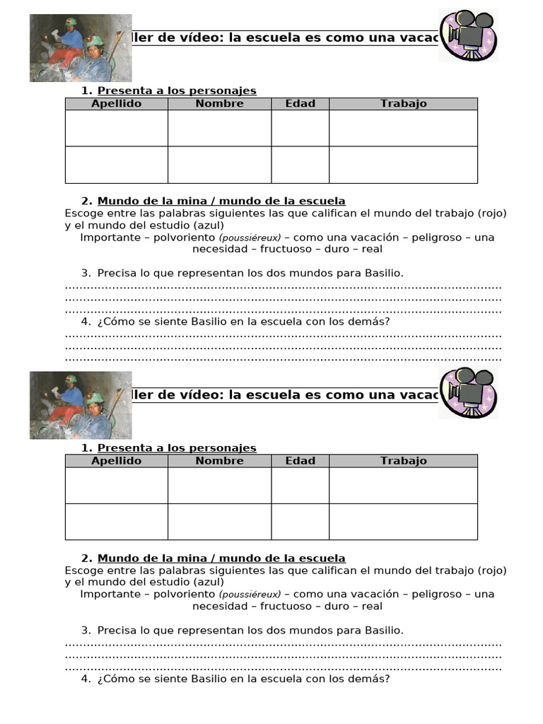 CO CV Taller de Video La Escuela Es Como Una Vacacion Eleves | PDF