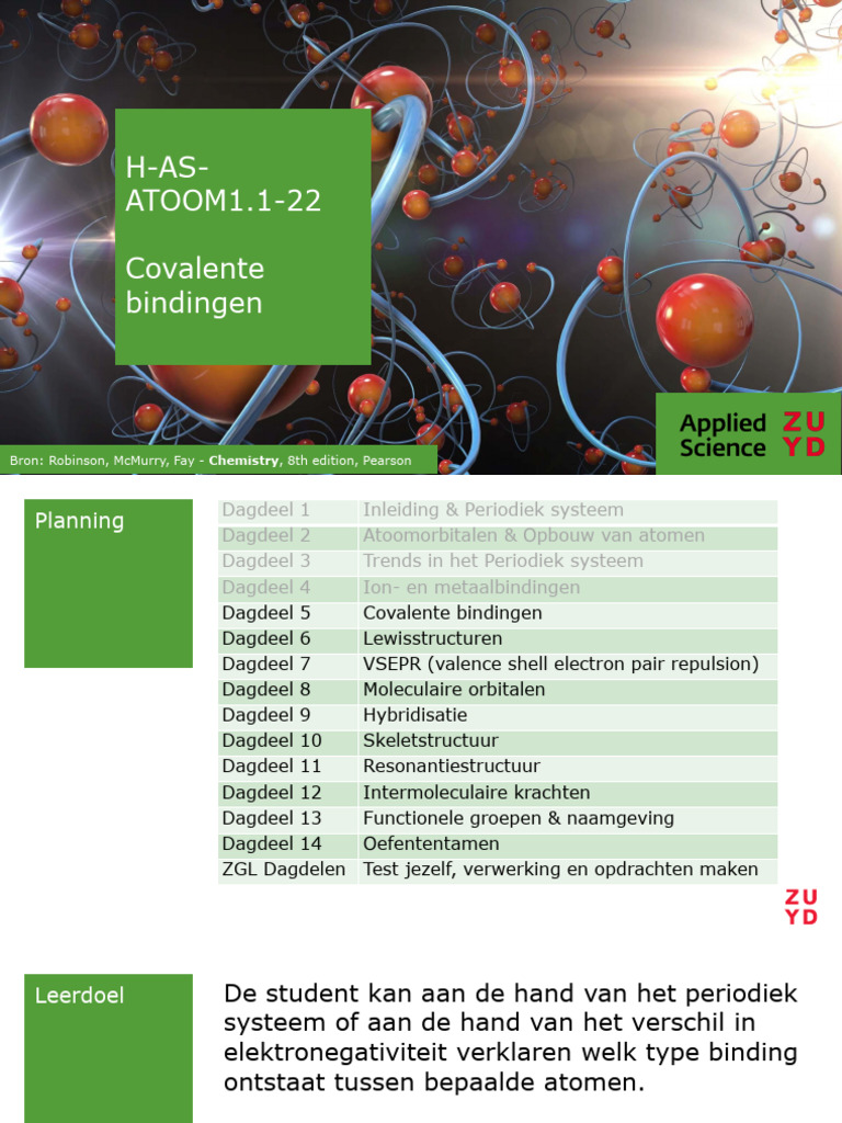 Dagdeel 5 - Covalente Bindingen - Presentatie | PDF