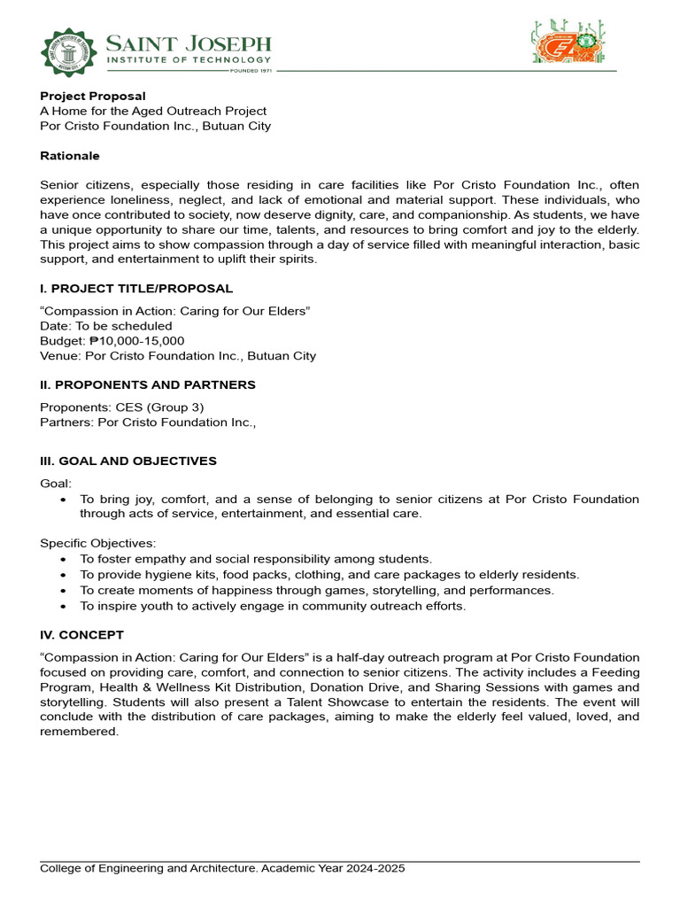 Compassion in Action: Elder Care Project | PDF | Volunteering | Compassion