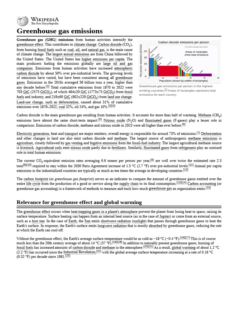 Greenhouse Gas Emissions Overview | PDF | Carbon Footprint | Greenhouse Gas