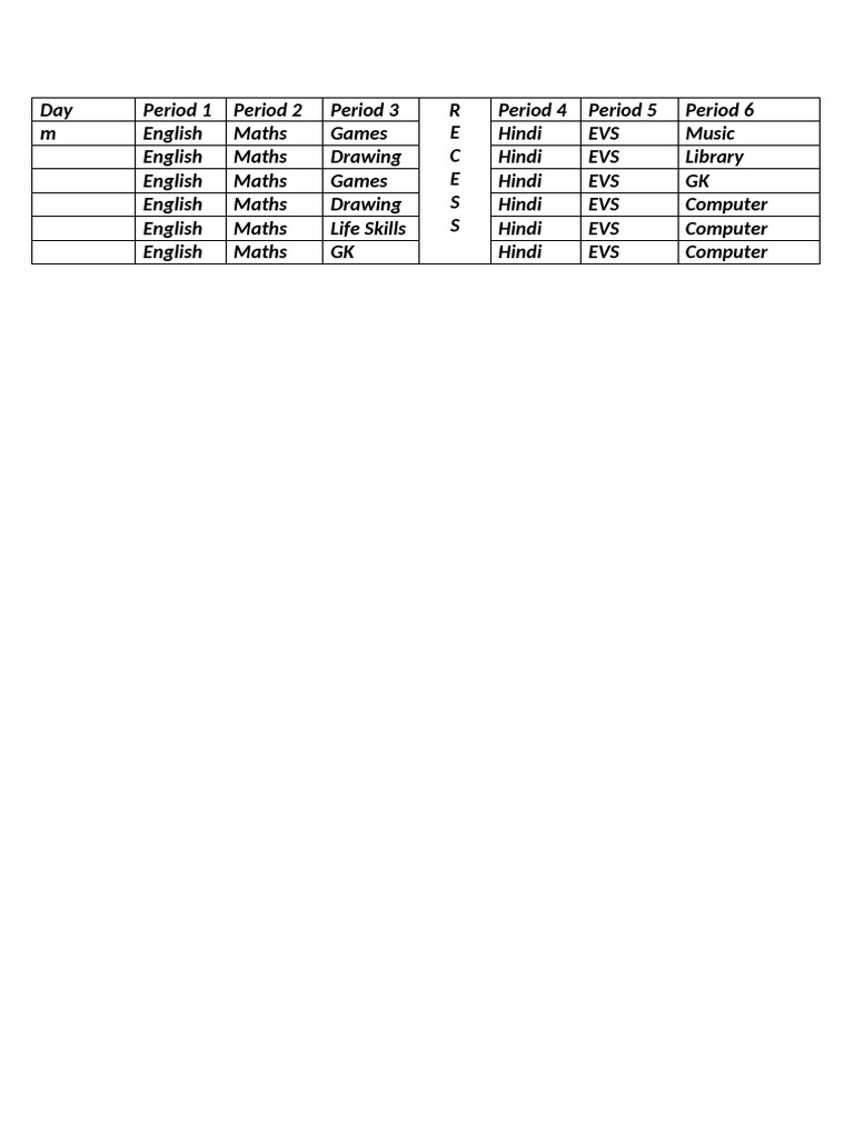 Time Table | PDF