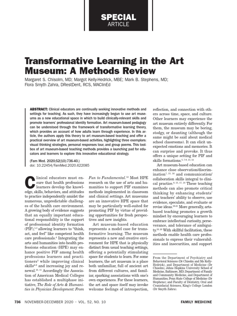Kelly-hedrick-2020-0242 Trnasformative Art Learning in the Museum | PDF ...