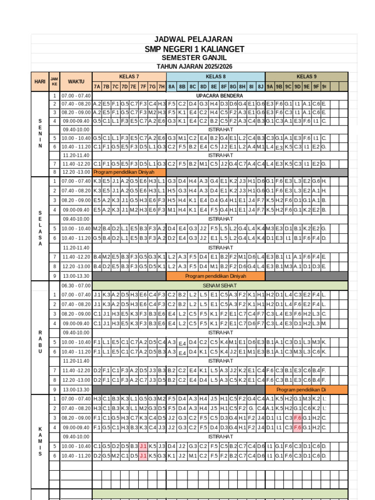 Jadwal 06 Aktober 2025 | PDF