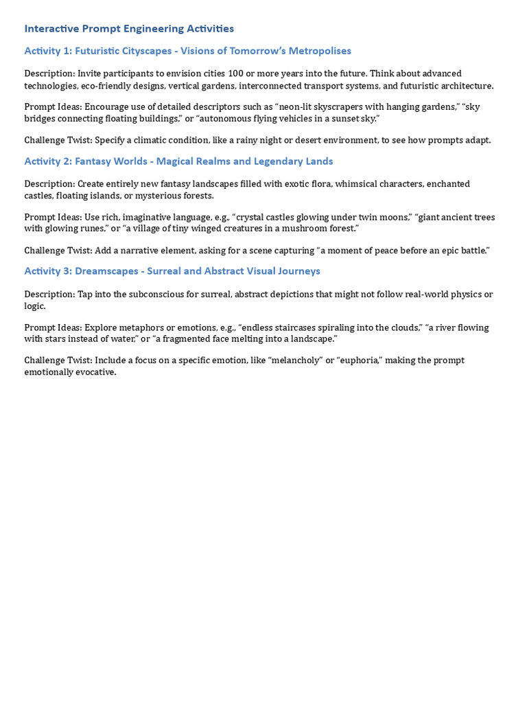 Interactive Prompt Engineering Activities.docx 20250822 080031 0000 | PDF