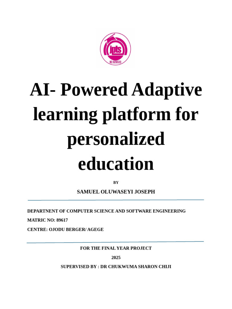 AI Adaptive Learning Platform for Education | PDF | Artificial ...
