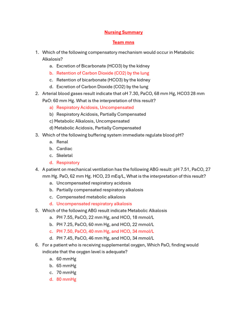 Final Exam Bank Nursing Summary | PDF | Electrocardiography | Heart