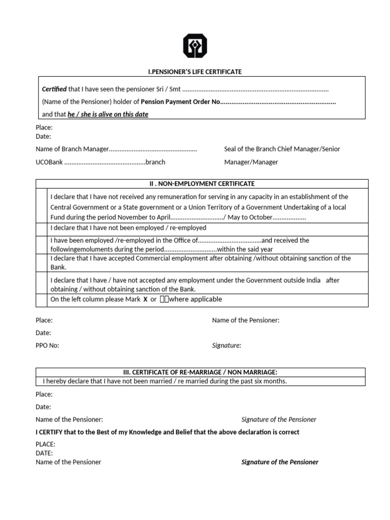 Life Certificate | PDF