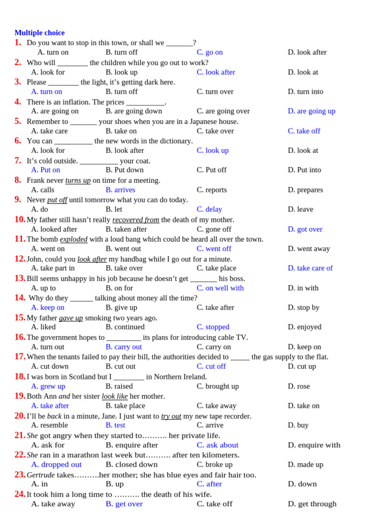 English Vocabulary Multiple Choice Quiz | PDF