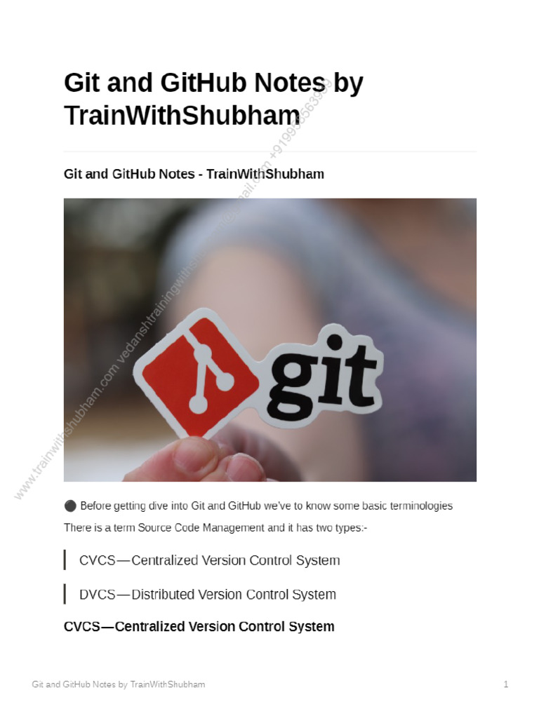Git and GitHub Notes | PDF