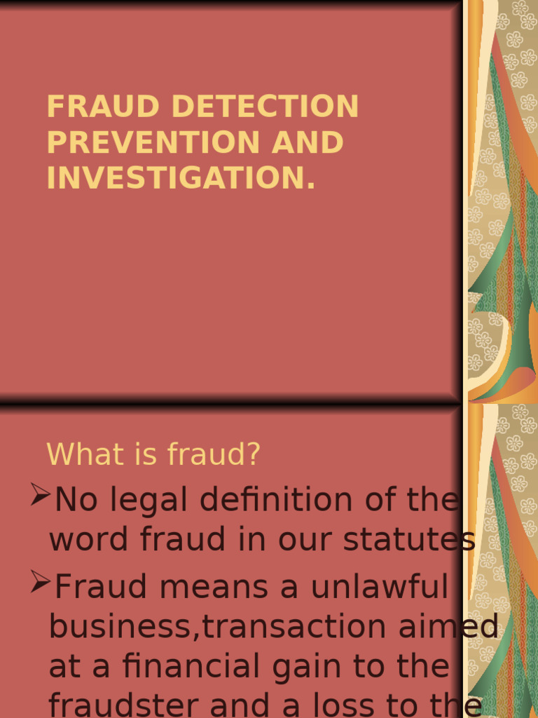 Red Flags - Fraud Detection, Prevention and Investigation. | PDF ...
