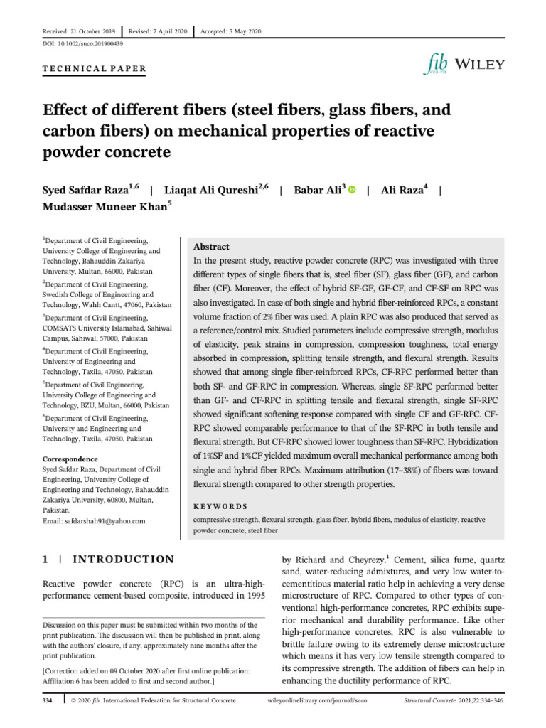 Effect of Different Fibers Steel Fibers Glass Fibe | PDF | Strength Of ...