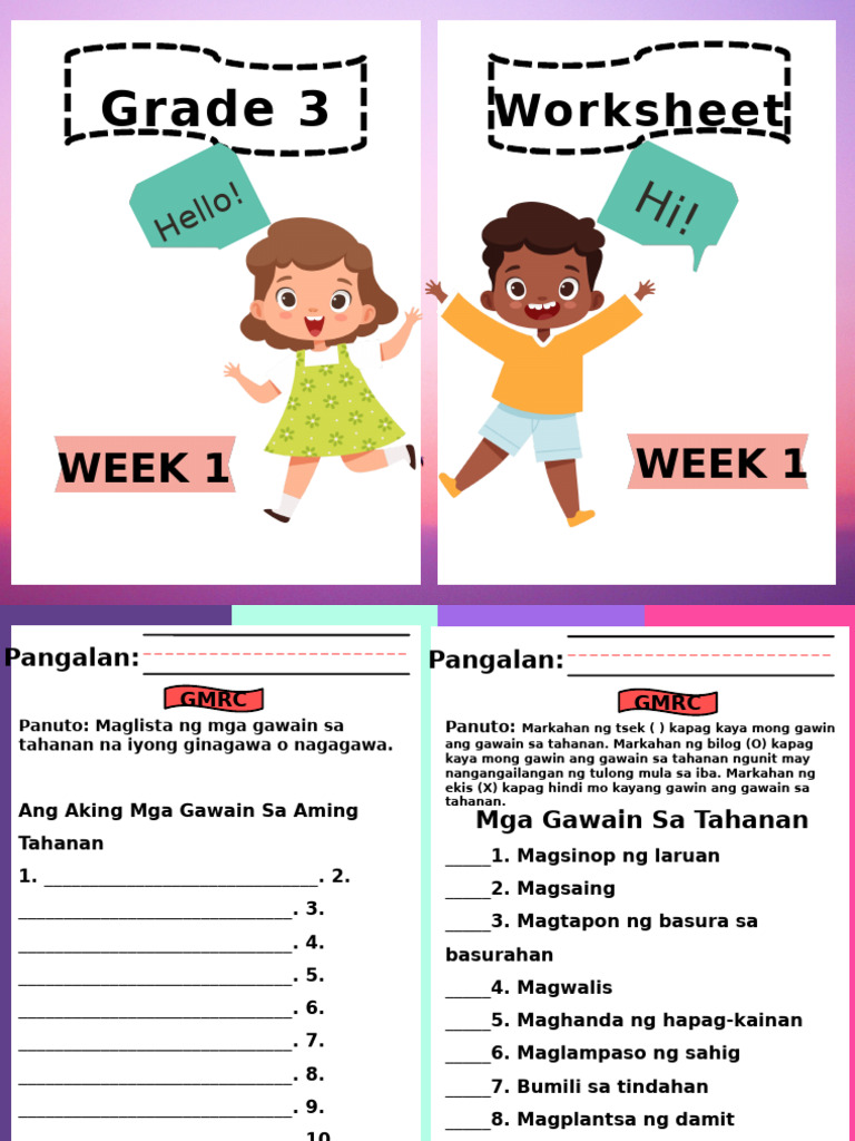 q2 Week1 Worksheets | PDF